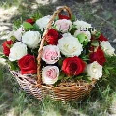 Send flowers to Bulgaria with E-cvete - Delivery of a basket of roses ...